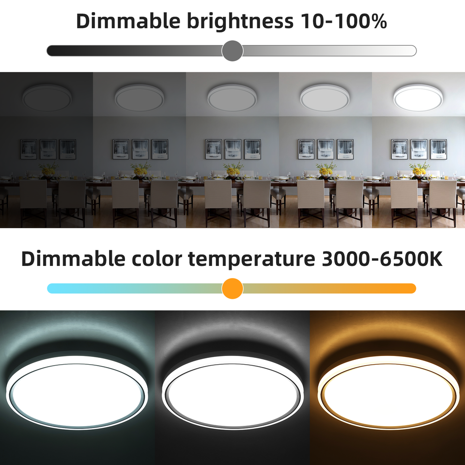 28W RGB LED Ceiling Light Round Panel Down Lights Living Room Bedroom ...