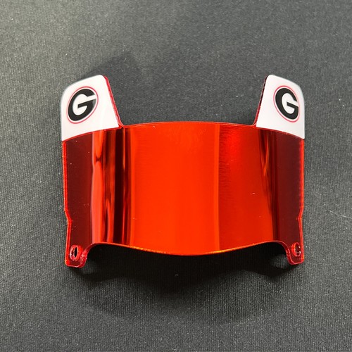 Georgia Bulldogs - Chrome Red MINI Football Helmet Visor with Red Clips ...