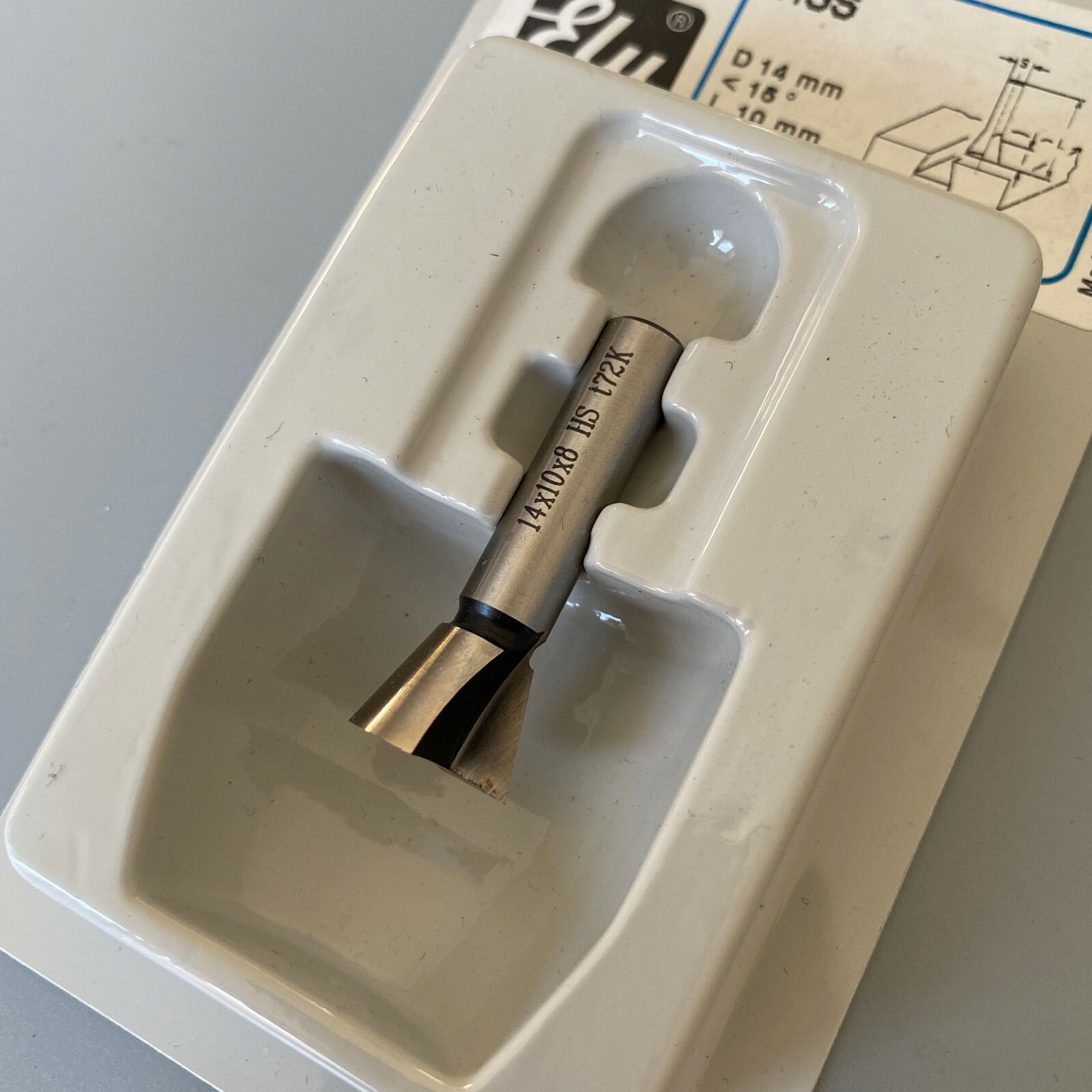 Elu E45143 HSS Dovetail Router Bit Cutter 8mm Shank D:14mm