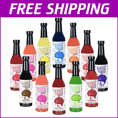 12 Pack Snow Cone Syrups 12.7oz - Flavorful Fun for Parties & Events | eBay