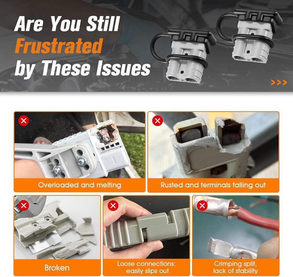 10 Pcs 10-12 Gauge 50 Amp Battery Quick Connect/Disconnect, Jumper ...