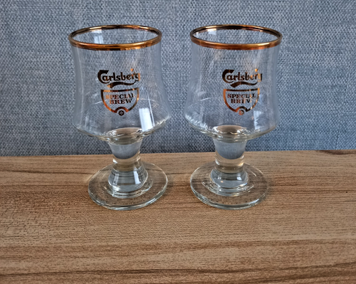 Lot x 2 Vintage Carlsberg Special Brew Stemmed Glasses by Dema | eBay UK