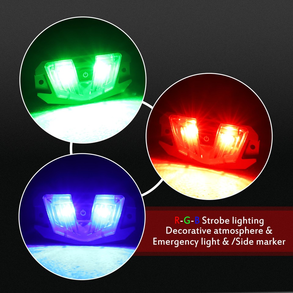 For Can-Am Defender HD10 HD9 HD8 ATV UTV LED Dome Light RGB Strobe ...