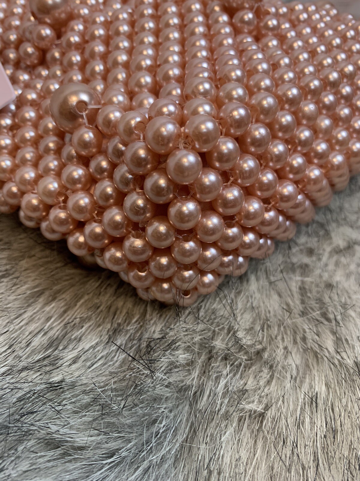 Lisa Parcell Mini Beaded Top Handle Bag Pink Dust Color Very Cute! NWTS ...