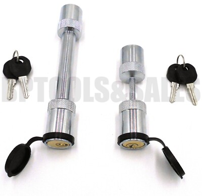 5/8" HITCH PIN & 1/4" TRAILER COUPLER LOCK SET KEYED ALIKE SAME KEY ...