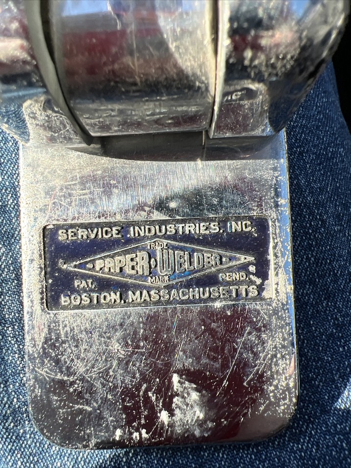 Vintage Paper-Welder Paper Crimper No Staples Boston Design Pat ...