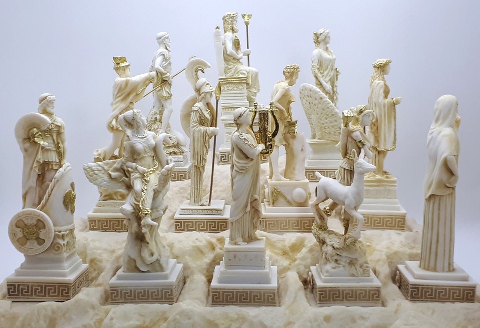 Set 12 Twelve Greek Olympian Gods Pantheon Figure Handmade Statue ...