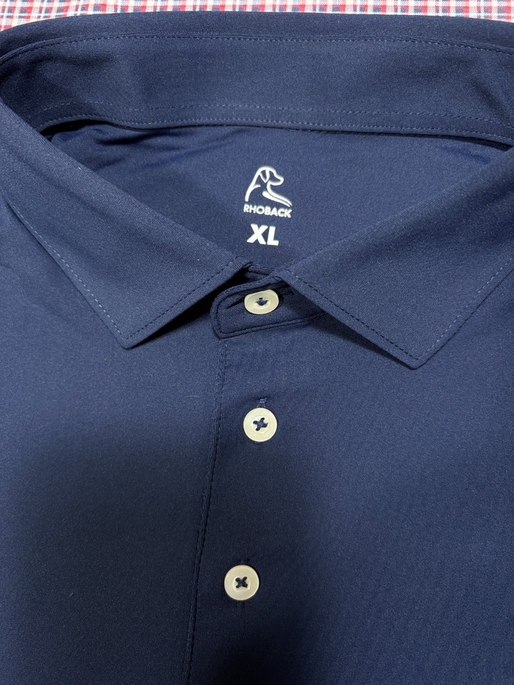 Rhoback Solid - USA Navy Men's Short Sleeve Performance Polo sz XL | eBay
