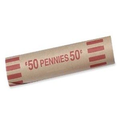 Coin Wrappers Rolls Preformed Tubular Penny 70 rolls pennies one cent ...