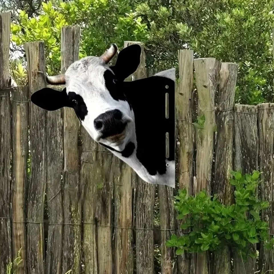 Farmhouse Animal Cow Metal Art Garden Decor Garden Cow Decor Yard ...