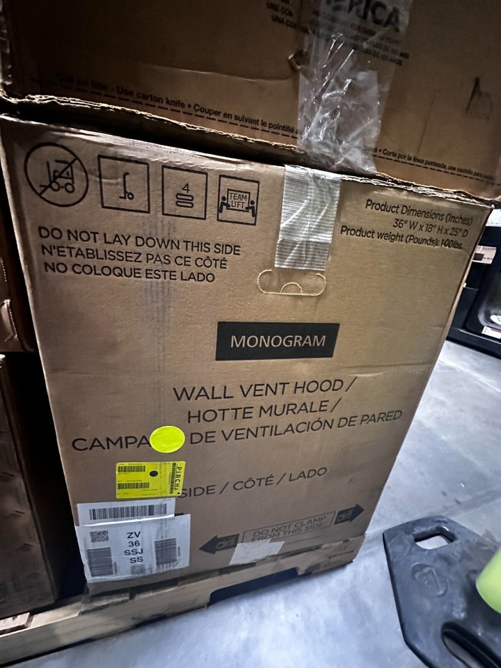 Monogram ZV36SSJSS 36" Professional Hood w/ Utensil Rod Wall Mount 510 ...