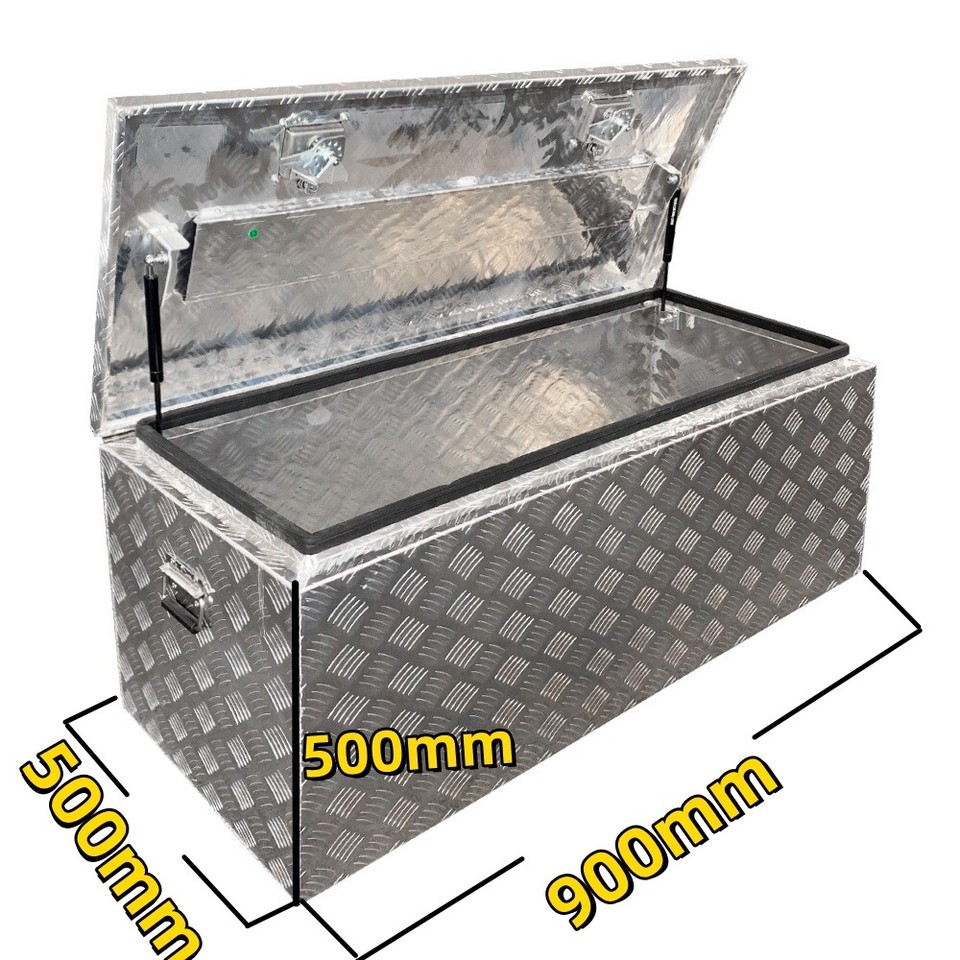 900x500x500mm Aluminium Rectangular Tool Box Stainless T-Lock Tool Box ...