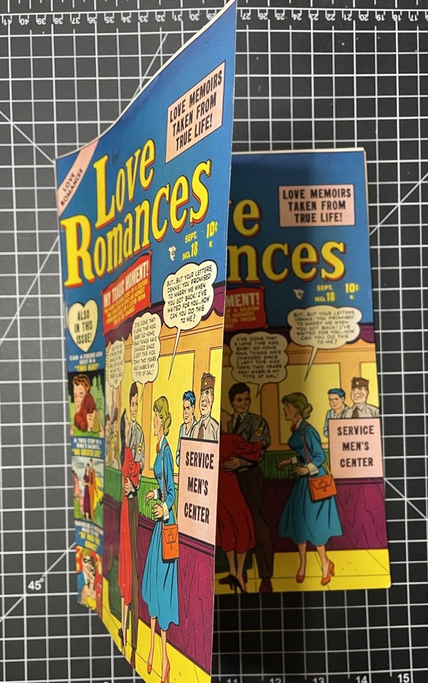 LOVE ROMANCES #18. BEAUTIFUL & RARE DOUBLE COVER! 1951 Golden Age ...