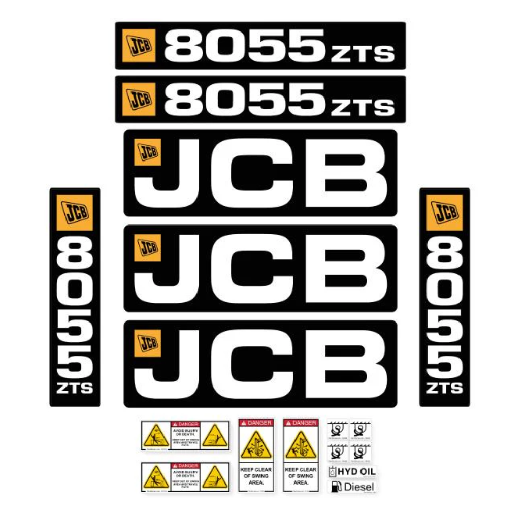 JCB 8055 ZTS Decal Kit Mini Excavator Stickers | eBay