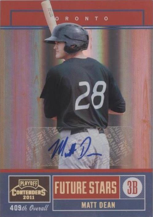 2011 Playoff Contenders - Future Stars Matt Dean #10 Signatures /199 ...
