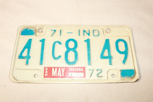 1971 INDIANA LICENSE PLATE - Vintage Original Classic Car Automobile | eBay