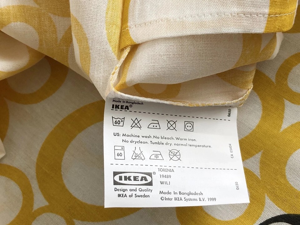 IKEA TORENIA GEOMETRIC CIRCLE & DOTS YELLOW/BLACK KING SIZE DUVET COVER ...
