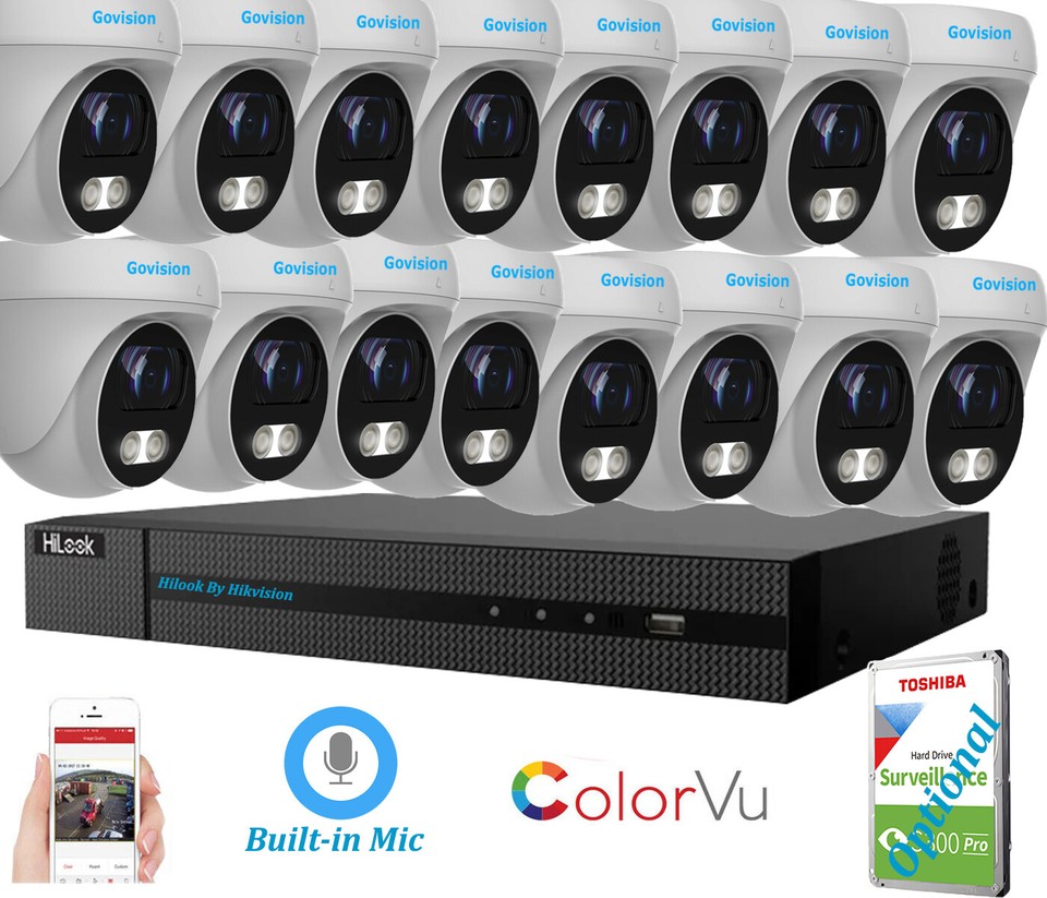 HIKVISION HILOOK 5MP COLORVU AUDIO MIC CCTV SECURITY OUTDOOR CAMERA ...