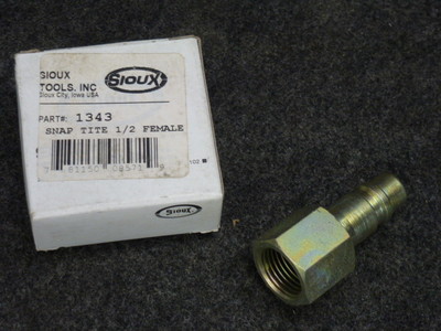 NOS! SIOUX TOOLS SNAP TITE 1/2" FEMALE HYDRAULIC QUICK DISCONNECT ...