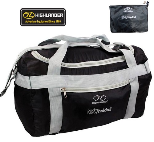 Mens Pack Fold Away Out Travel Holdall Messenger Duffle Bag Pack Black ...