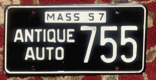1957 MASSACHUSETTS ANTIQUE CAR VEHICLE HISTORICAL VINTAGE LICENSE PLATE ...