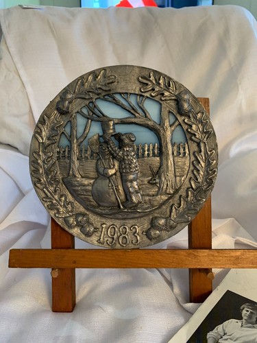 Vntg 1983 Midwestern Christmas Pewter Plate By Michael Ricker 3750/4300 ...