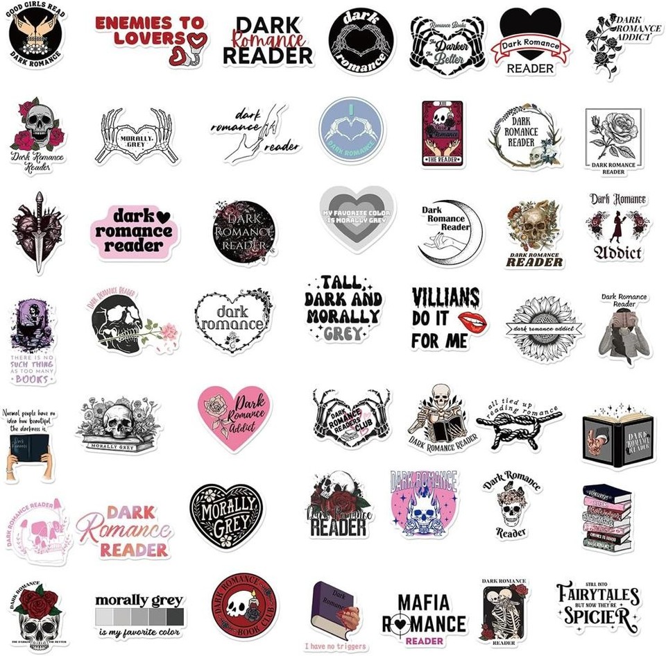 50 Packs Dark Romanticism Stickers Water Bottles Laptop Phone ...