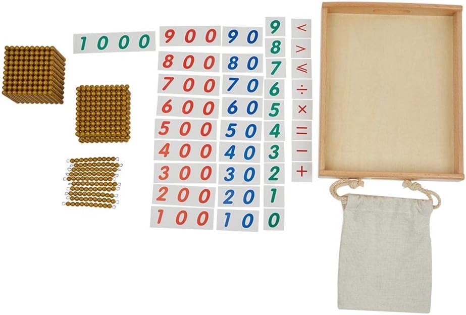 Montessori Math Beads Toys Materials For Toddlers Golden Beads And ...