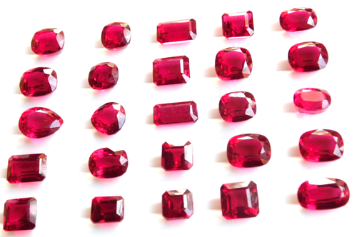 250Ct Lot Natural Red Ruby Loose Gemstones Faceted Mix Cut Red Ruby ...