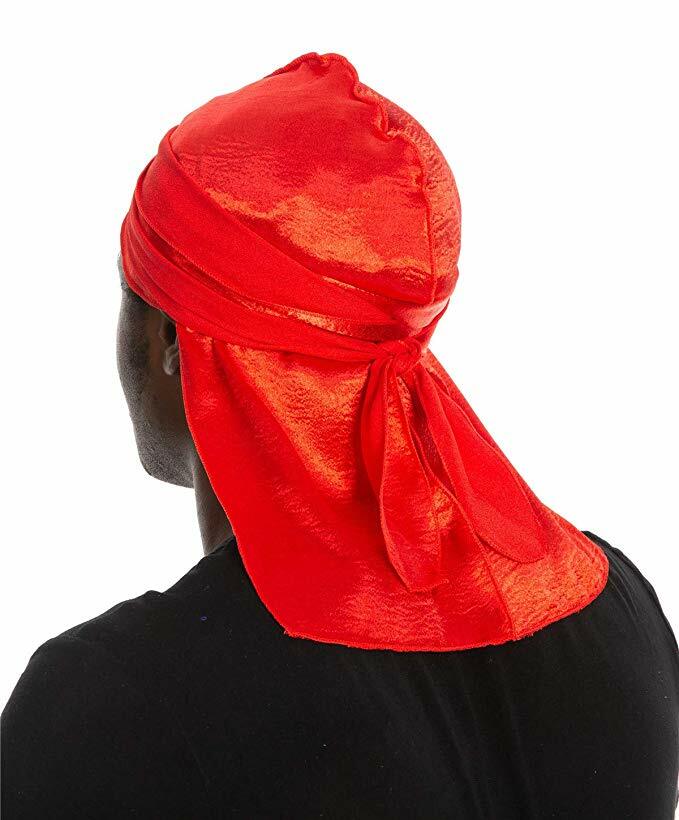 Men's Velvet Durag with Long Tail Soft Durag Headwraps for 360 Waves | eBay
