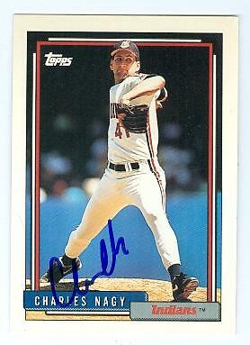 Charles Nagy autographed baseball card (Cleveland Indians) 1992 Topps ...