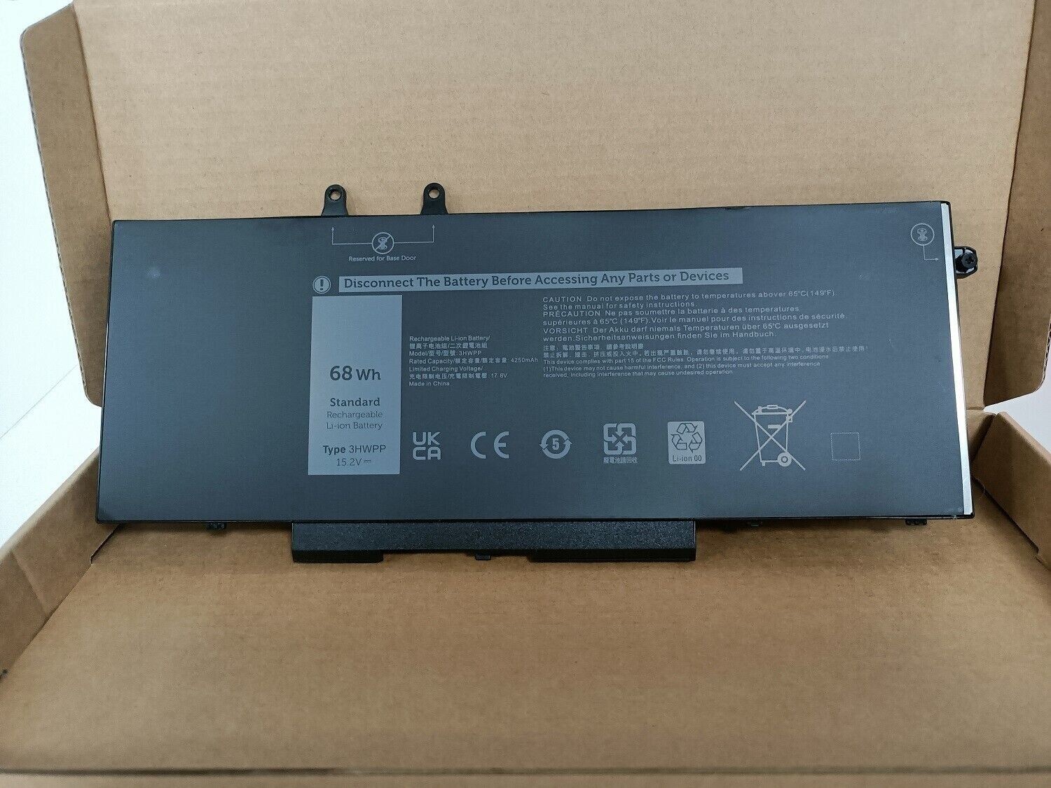 68Wh 3HWPP Battery For Dell Latitude 5501 5401 5511 5510 5411 Precision ...