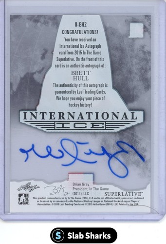 2015 ITG SUPERLATIVE BRETT HULL INTERNATIONAL ICE AUTOGRAPH USA AUTO | eBay