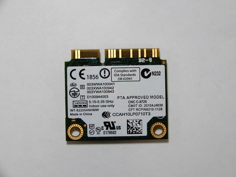 Genuine Intel Centrino Advanced-n 6205 Wifi 62205anhmw Mini Pci-e Half ...