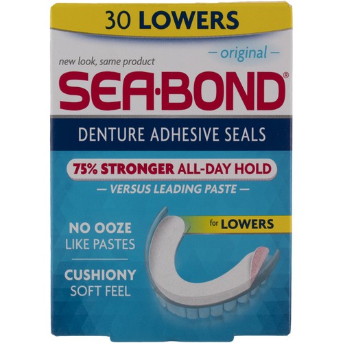 3 Pack Sea-Bond Lower Adhesive Denture Seals, Original, 30 Ct | eBay