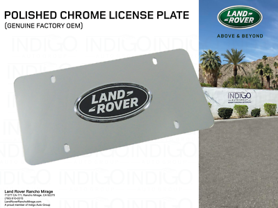 Land Rover Black Oval Logo Polished Chrome Front License Plate Insert ...