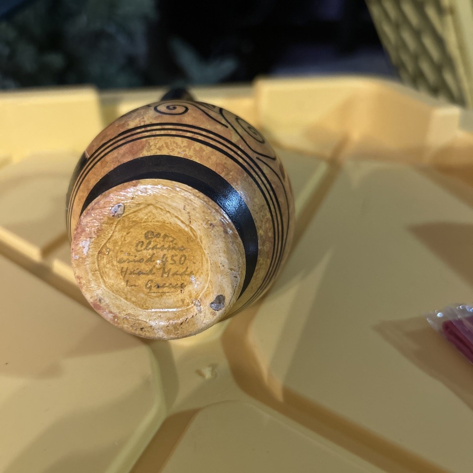 Hand Made In Greece Signed Greek ceramic vase depicting the god ...
