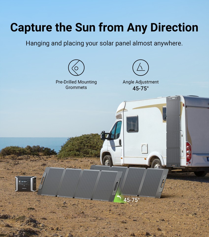 Dabbsson 210W Solar Panel PV210 Foldable Portable Waterproof for Power ...