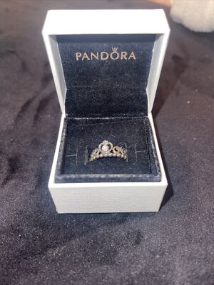 Size 7.5/56 Authentic PANDORA My Princess Tiara Crown Silver Ring ...