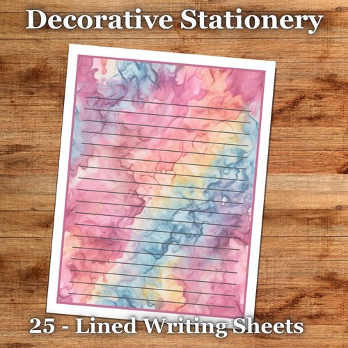 25 Sheets Letter Writing Paper Tie Dyed Color Stationery - Nostalgia ...