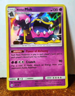 POKEMON ALOLAN MUK 58/149 HOLO RARE SUN AND MOON BASE NEAR MINT | eBay