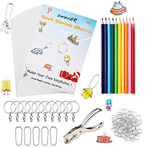 Shrink Plastic Sheet Kit, 143 Pcs Shrink Art Kit Include 15 Pcs Shrink ...