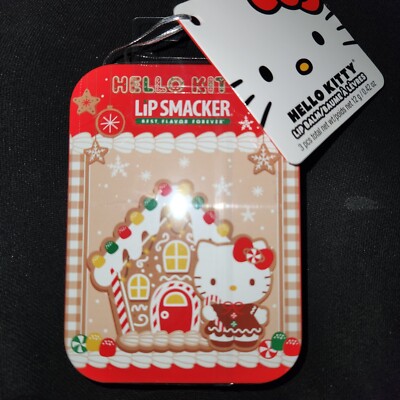Lip Smackers x Hello Kitty 3ct Tin Christmas Holiday Lip Balm | eBay