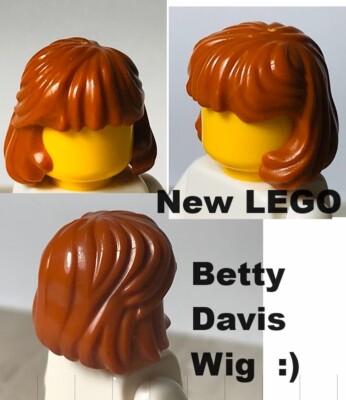 New LEGO Wig Mature Haircut Styled Old Lady :) Dark Orange Curled to ...
