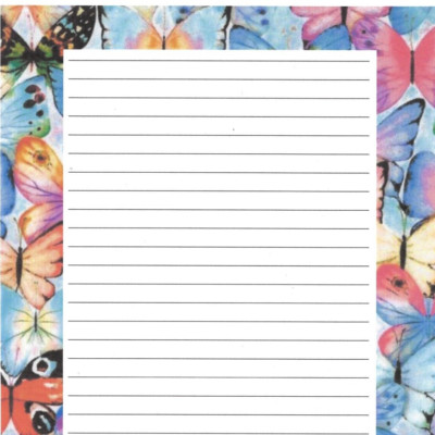 20 Sheets 5 Envelopes A5 Letter Writing Set: Butterflies pink blue ...