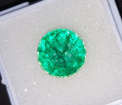 Natural Emerald Loose Gemstone Round Shape 4.25 Ct Certified With Free ...