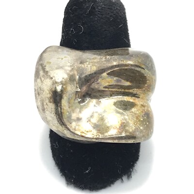 Vintage Sterling SIlver Heavy Domed Bold Wave Design Ring sz 8 | eBay