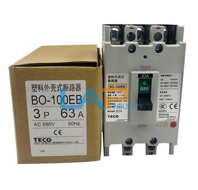 1PCS New For TECO Molded Case Circuit Breaker BO-100EB 3P 63A AC 690V ...