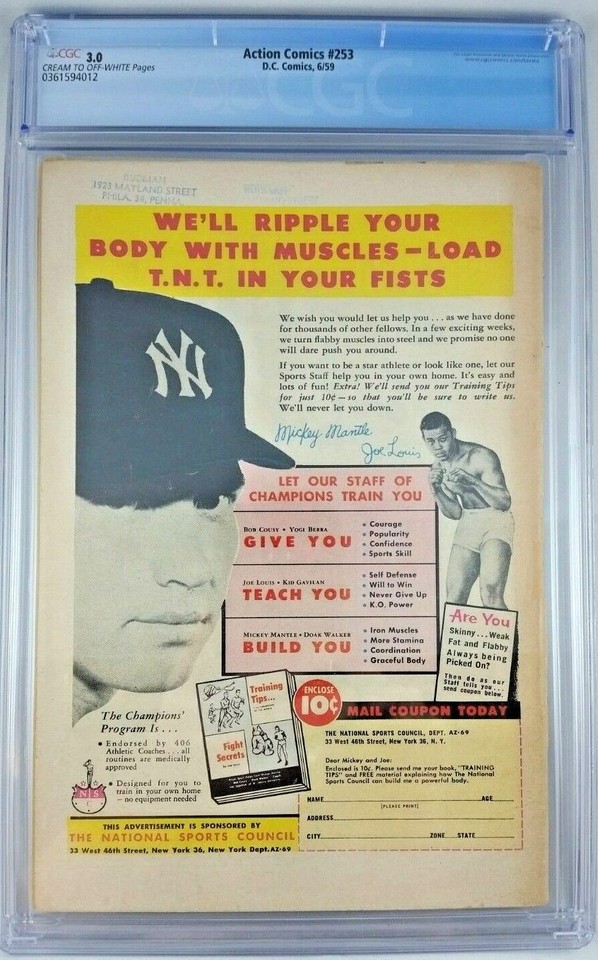 Action Comics #253 CGC 3.0, DC Comics, Jun 1959, Superman, Jimmy Olsen ...