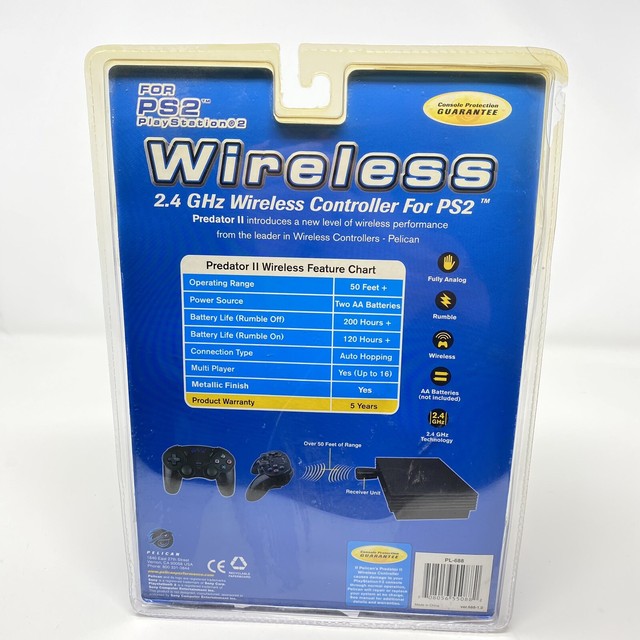 Pelican Predator II Sony Playstation 2 Wireless Controllers 2.4GHz Twin ...